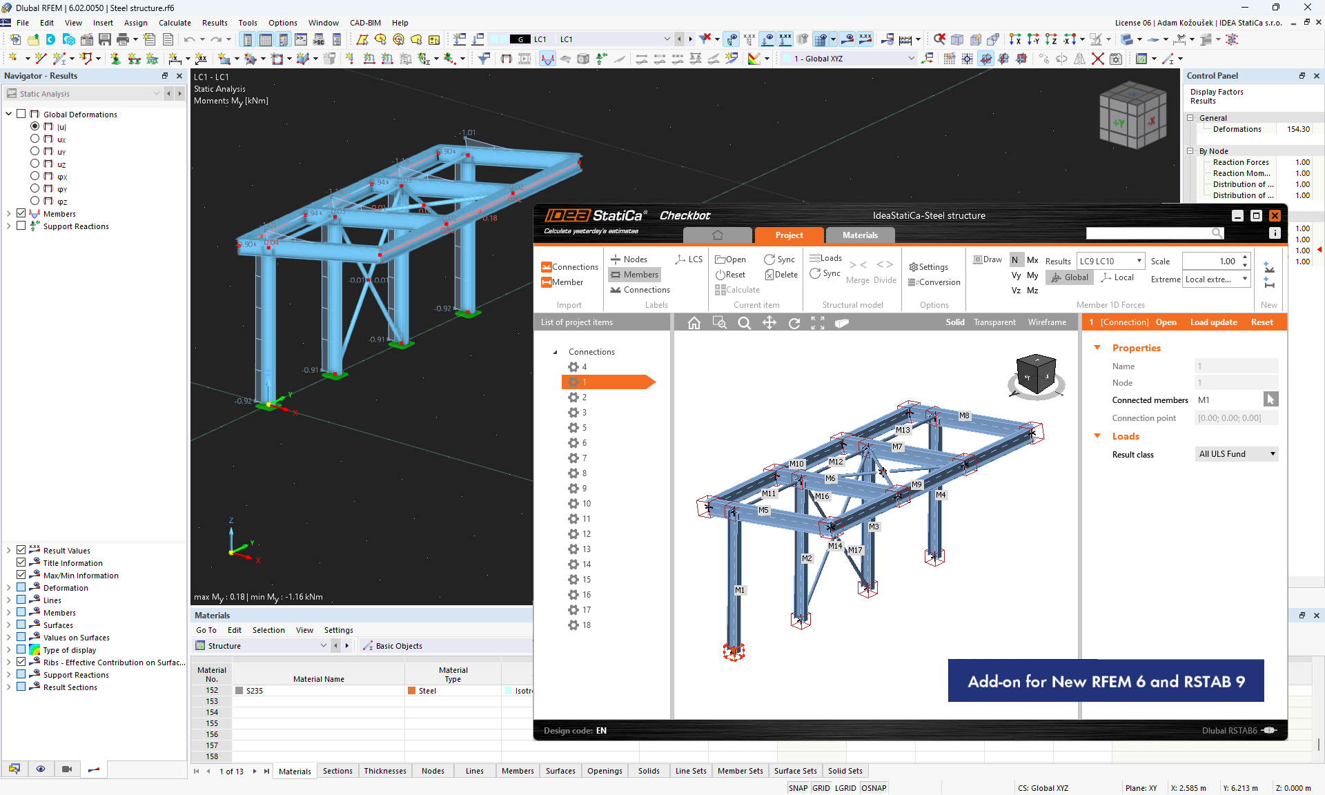 BIM link with RFEM 6 and RSTAB 9 | IDEA StatiCa